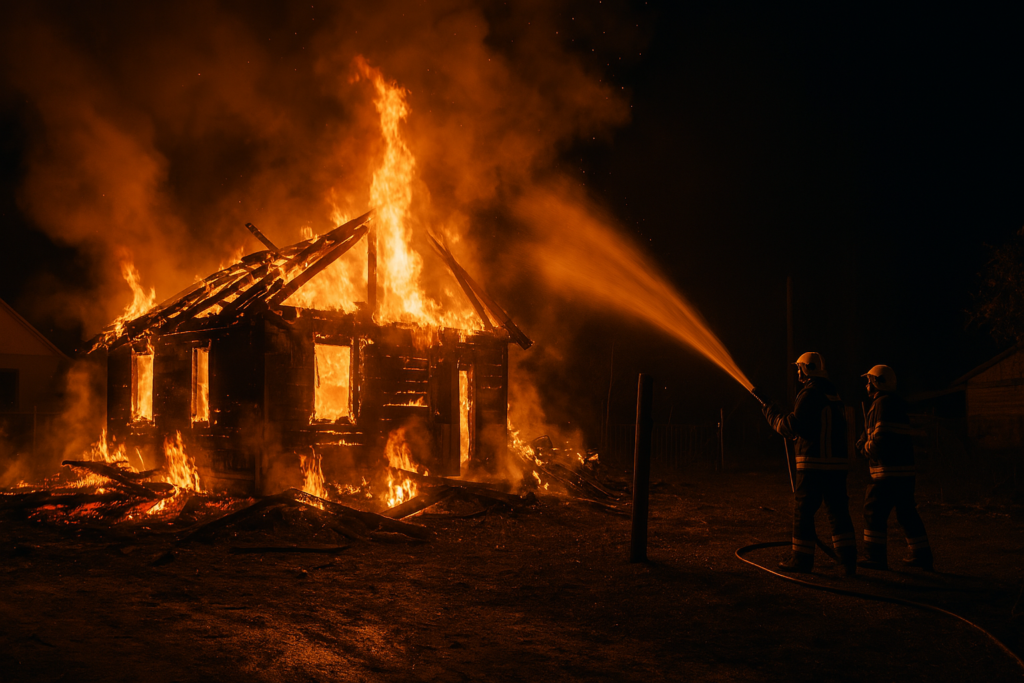Explozie din cauza unei butelii montate greșit, urmată de incendiu ...