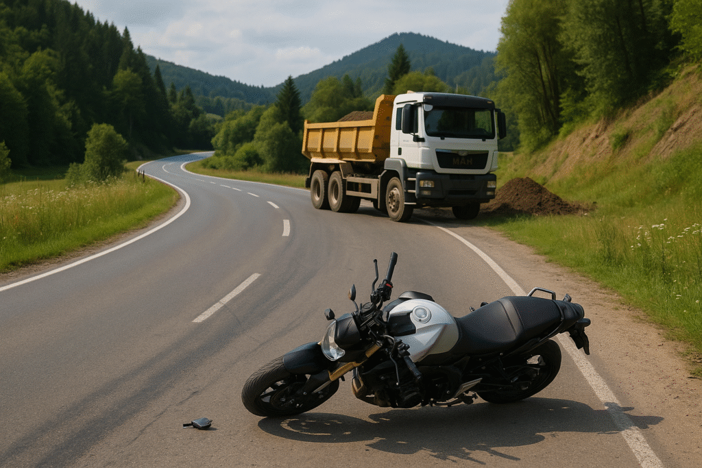 Motociclist rănit după ce a încercat să evite o autoutilitară oprită ...